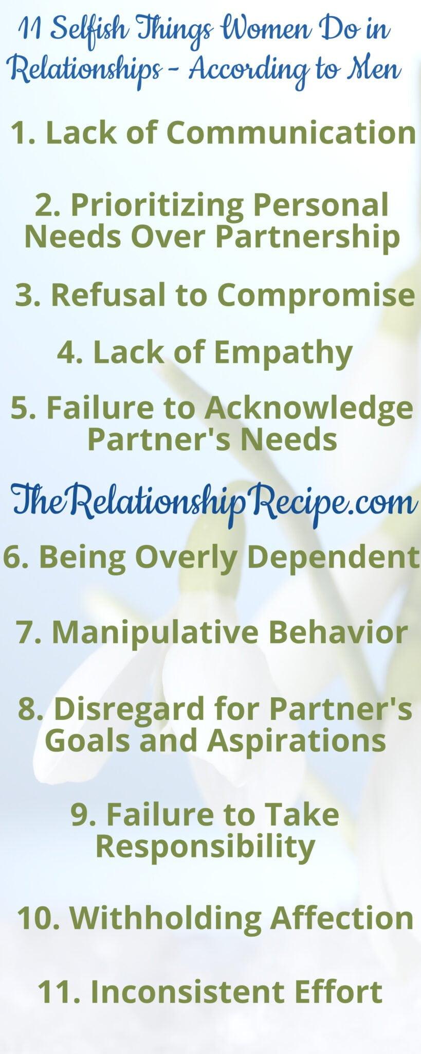 11 Surprising Selfish Things Women Do In Relationships - According To Men