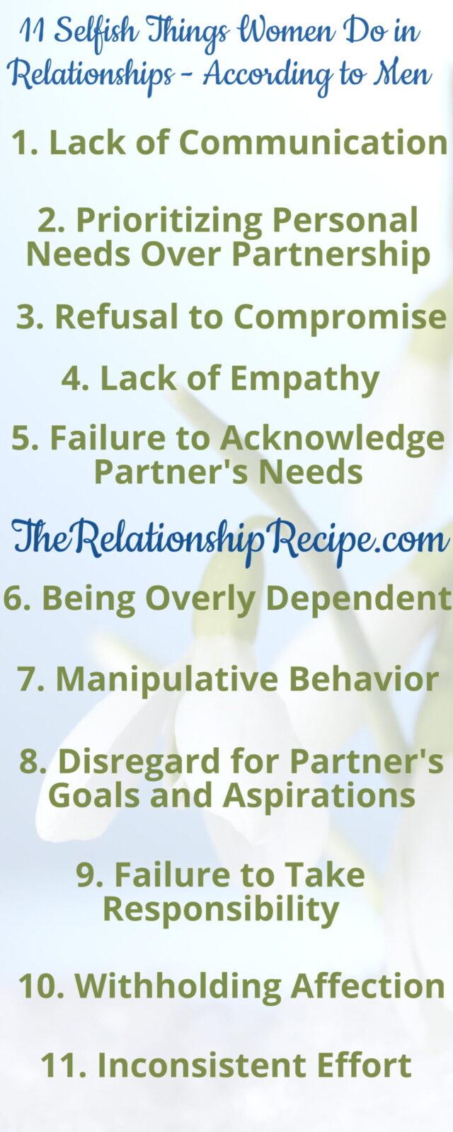 11 Surprising Selfish Things Women Do In Relationships - According To Men