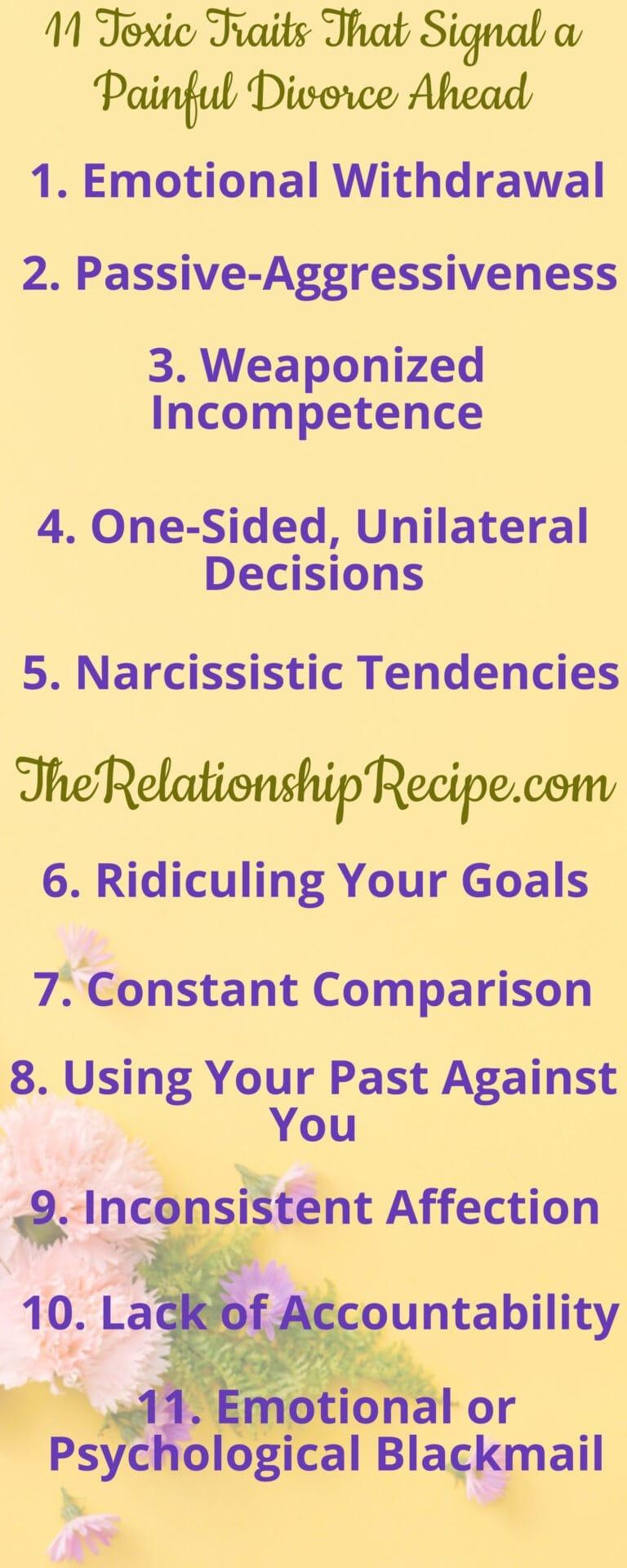 11 Toxic Traits That Signal A Painful Divorce Ahead